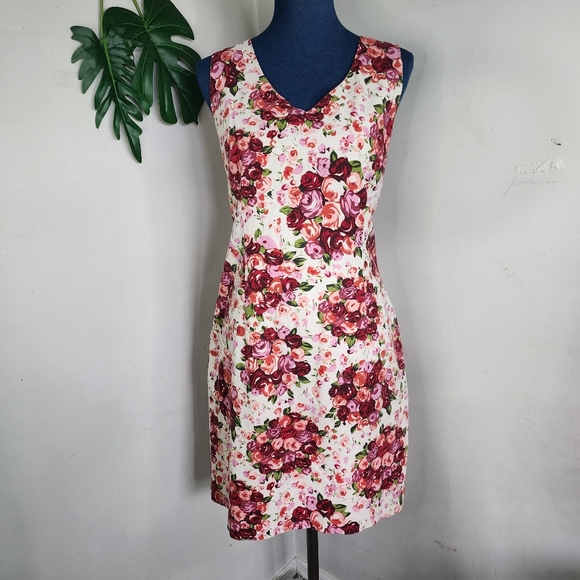 B.Moss | Dresses | B Moss Dress Collection Cotton Dress Rose Flower ...